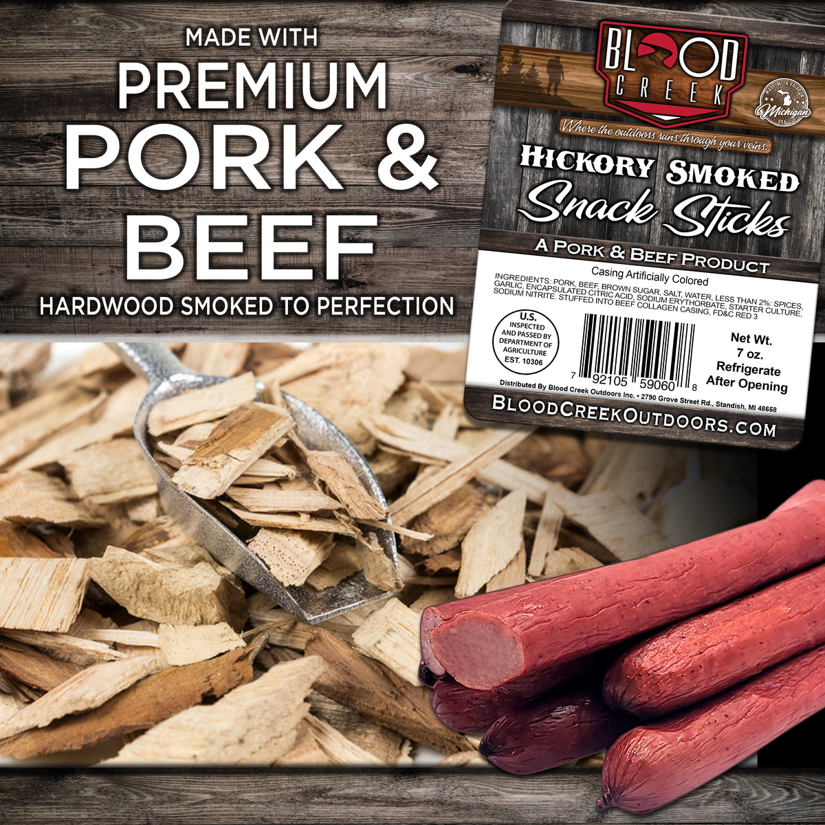 Hickory Smoked Snack Sticks – Blood Creek Outdoors